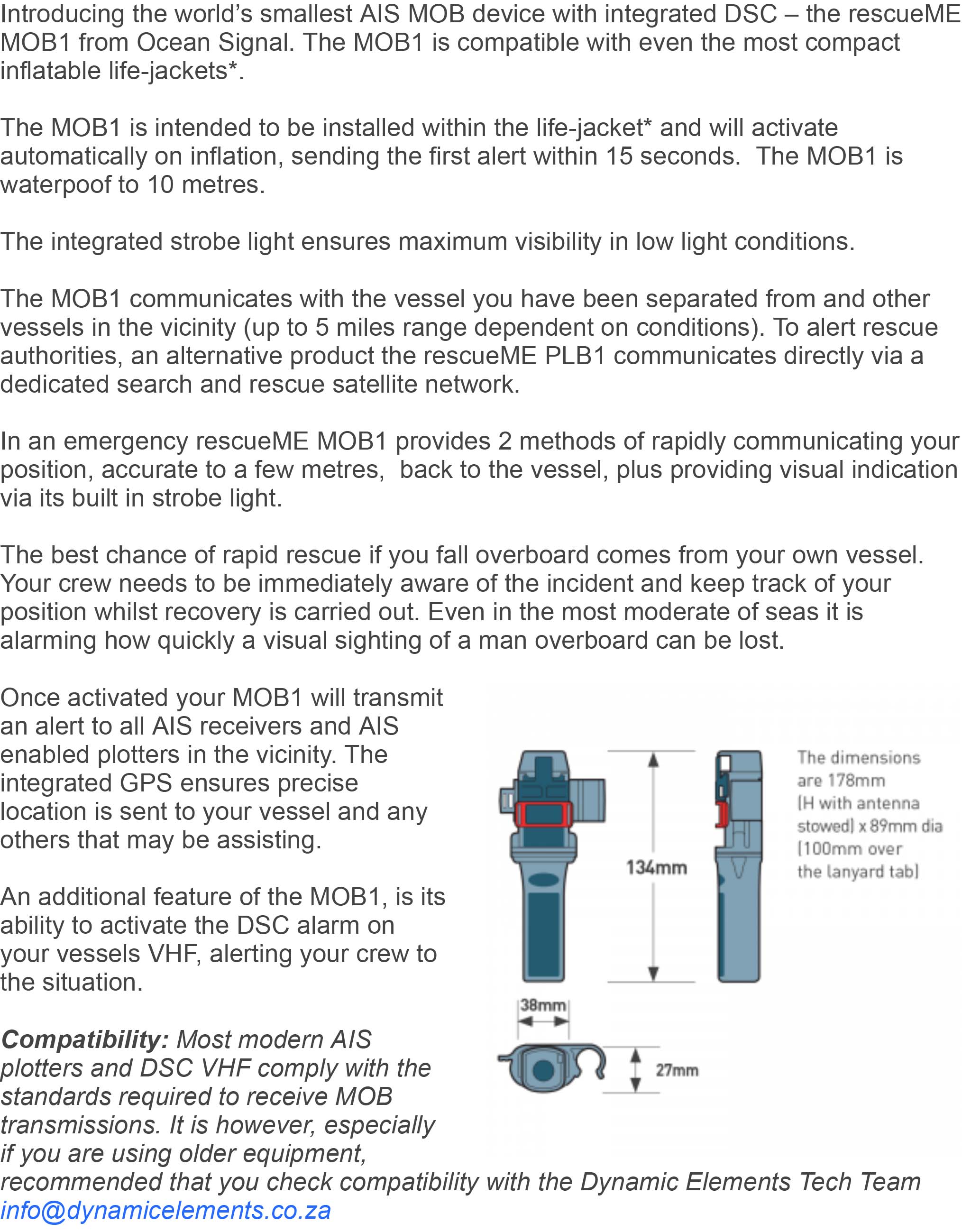 Ocean Signal Rescue ME MOB1